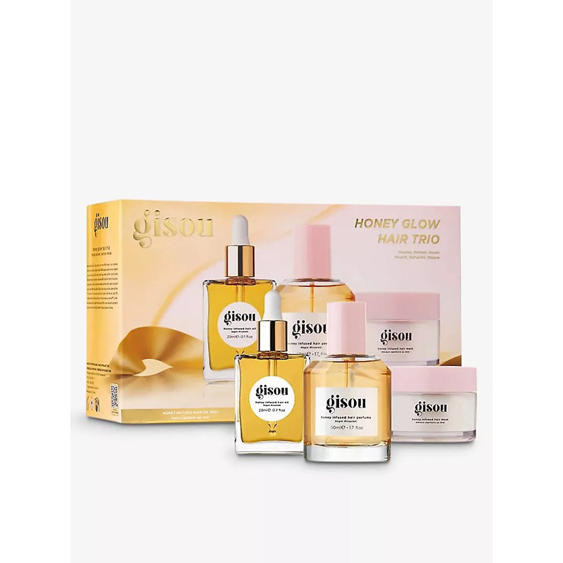 Gisou Honey Glow Hair Trio gift set (Gisou Hair Oil & Gisou Hair Mask ...