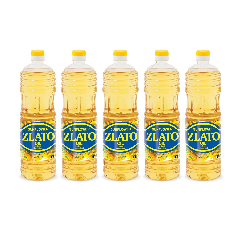 ZLATO Premium Sunflower Cooking Oil 5L pack (5 bottles x 1L) | Shopee ...