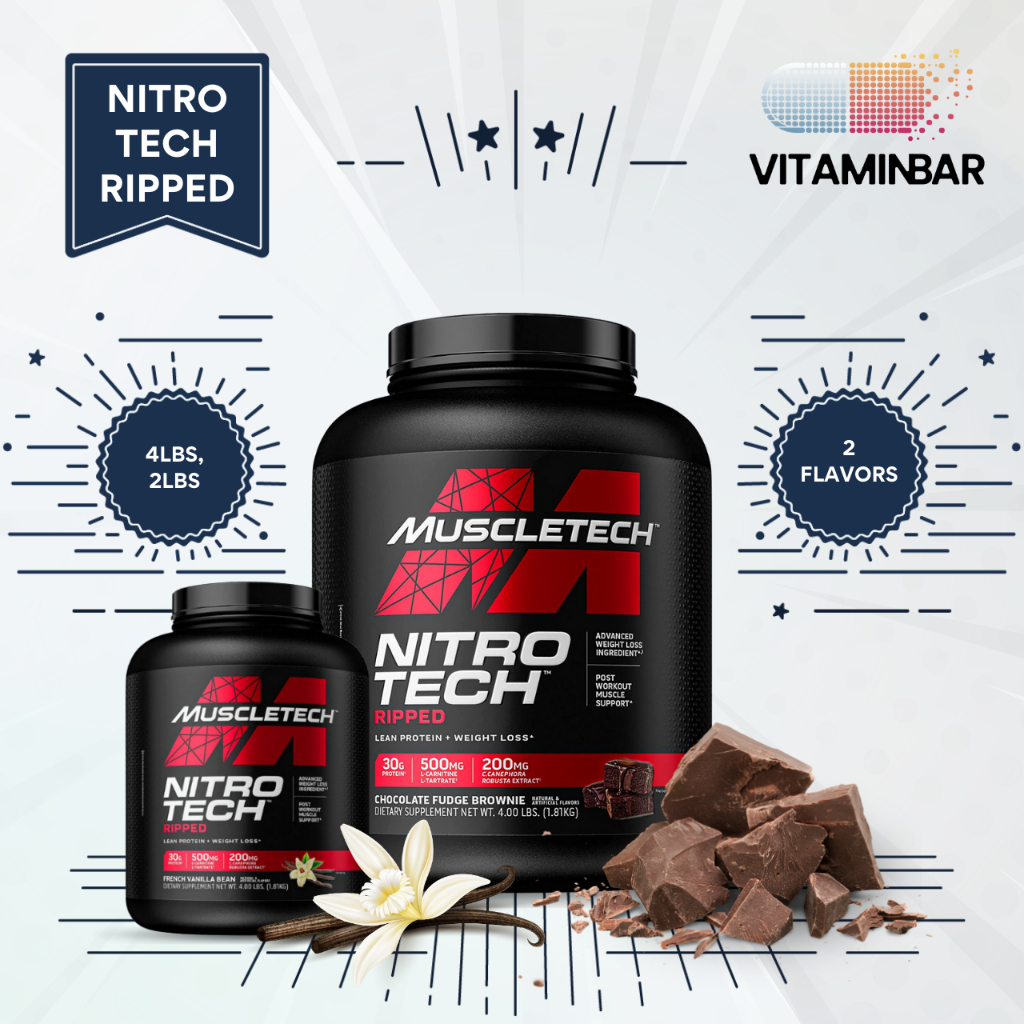 Muscletech, Nitro Tech Ripped, Ultimate Protein + Weight Loss Formula ...