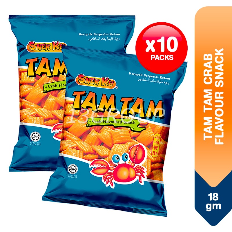 Tam Tam Crab Flavour Snack, 18g [Bundle 10 Packs] | Shopee Singapore