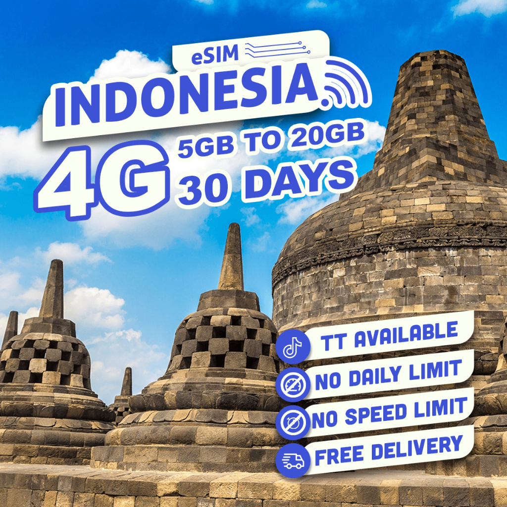 No daily limit! 10-20GB Indonesia Esim | Shopee Singapore