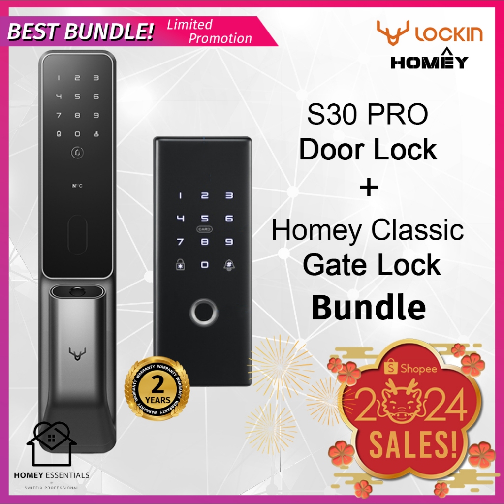 🇸🇬 READY STOCK!🔥Lockin S30 Pro Digital Gate Lock Bundle, FREE ...