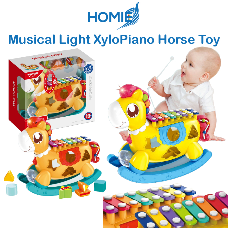 HOMIE 5in1 Musical Light XyloPiano Rocking Horse/Instrument for Kids ...