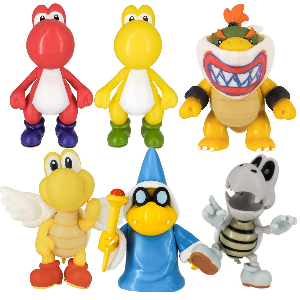 Super Mario Figure Collection Yoshi/Bowser Jr./Dry Bones/Kamek/Para ...