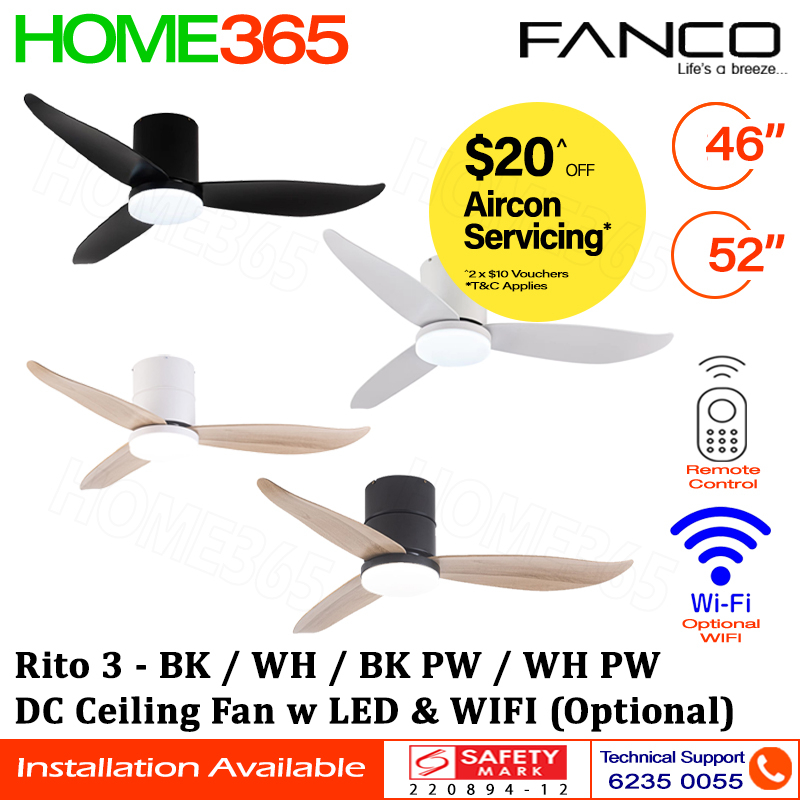 ($1 REPLACEMENT) (PRE-ORDER) Fanco DC Motor Ceiling Fan with LED Light ...