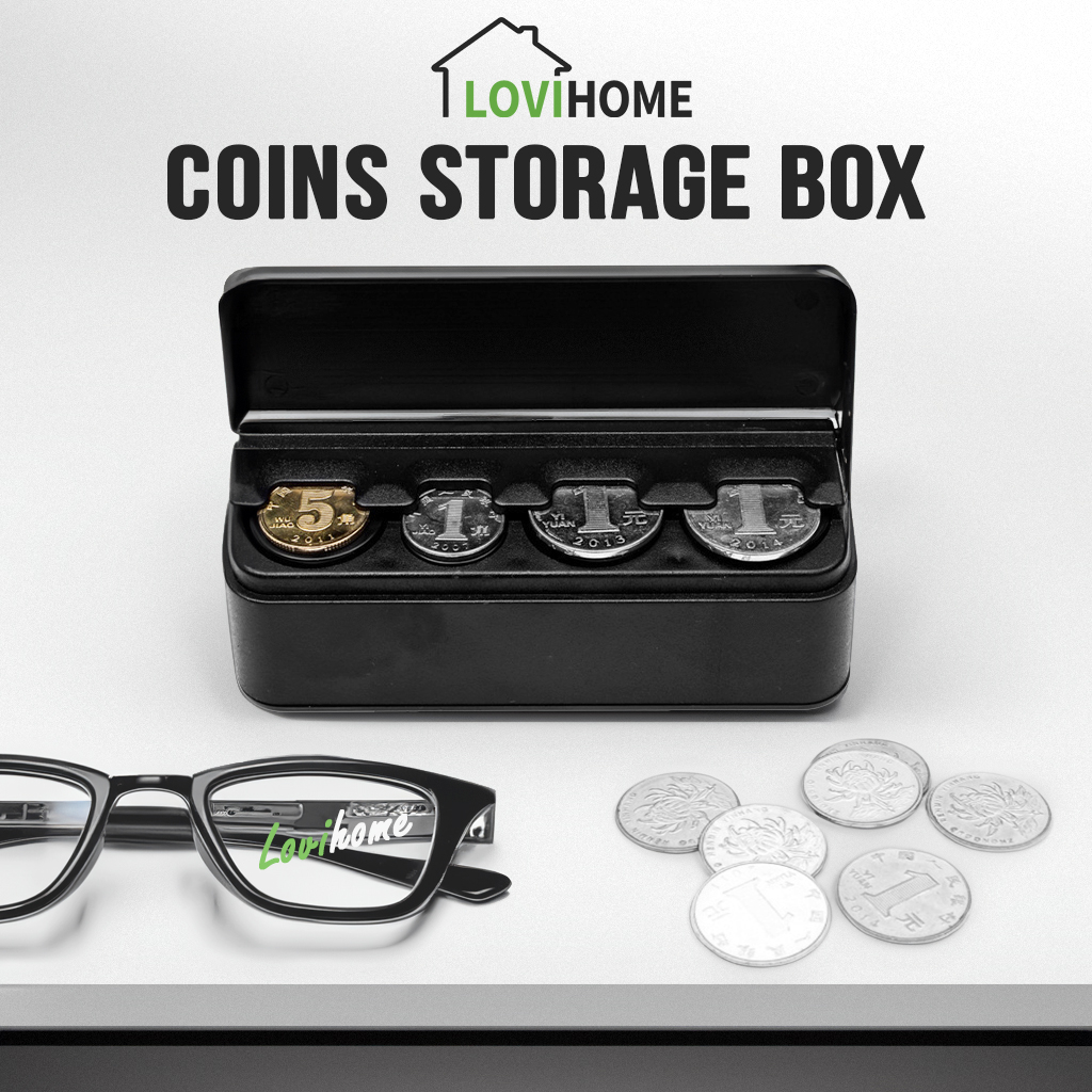 SG Ready Stock - Black Coin Storage Box - Coins Case Organiser Holder ...