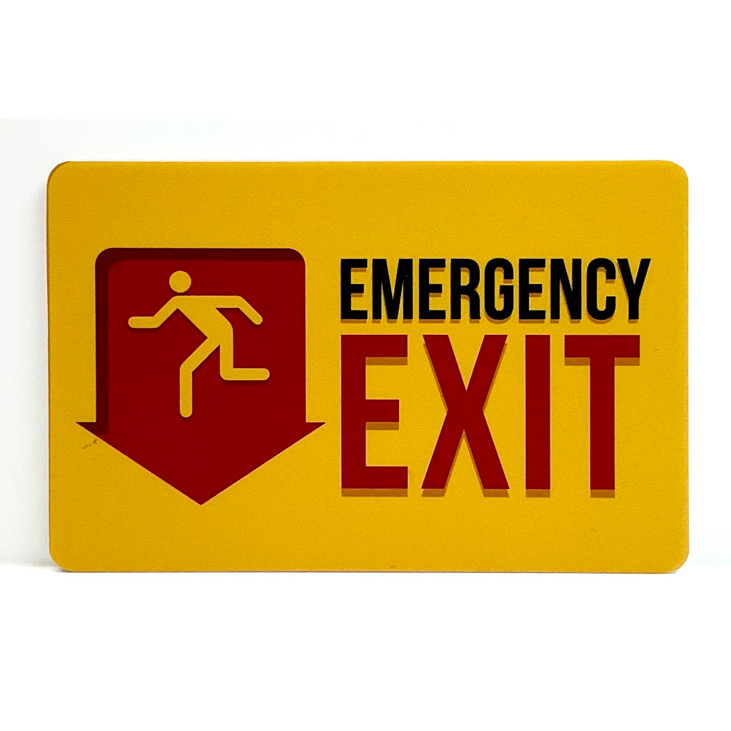 EMERGNECY EXIT SIGN/SIGNAGE | 165mm x 105mm | EXIT SIGN, NOTICE SIGN ...