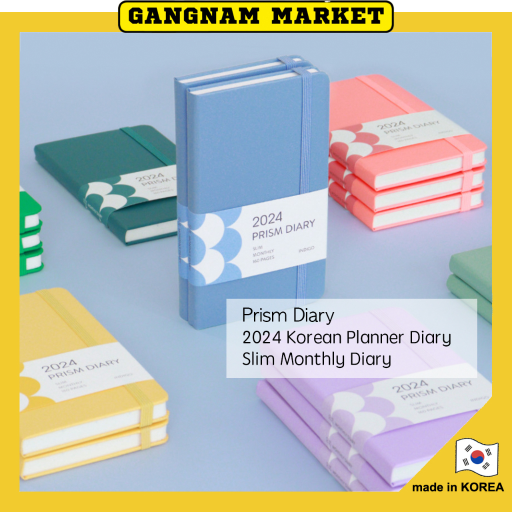 [2024 Korean Planner] INDIGO Slim Prism 2024 Planner Diary 12 Colors ...