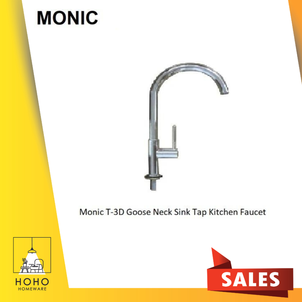 Monic T-3D Goose Neck/Cold Water Kitchen Sink Tap | Shopee Singapore