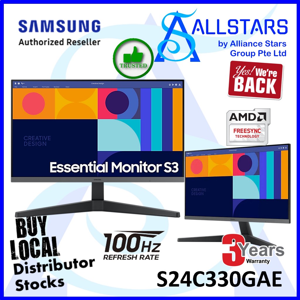 (ALLSTARS : We are Back PROMO) Samsung S24C330GAE 24" Essential Monitor ...