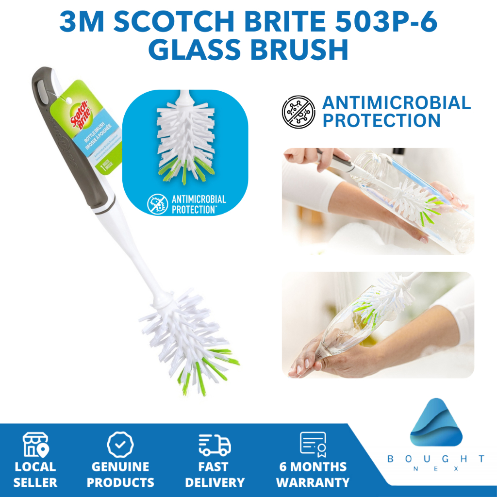 3M Scotch Brite 503P-6 Glass Brush Premium Quality Non-Scratch 360 ...