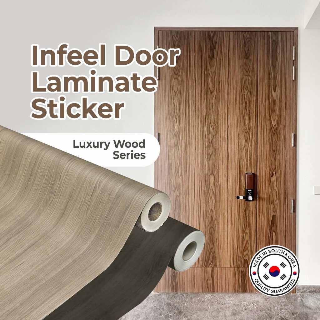 Lovehouse226 Infeel Korean Door Laminate Sticker Luxury Wood wallpaper ...