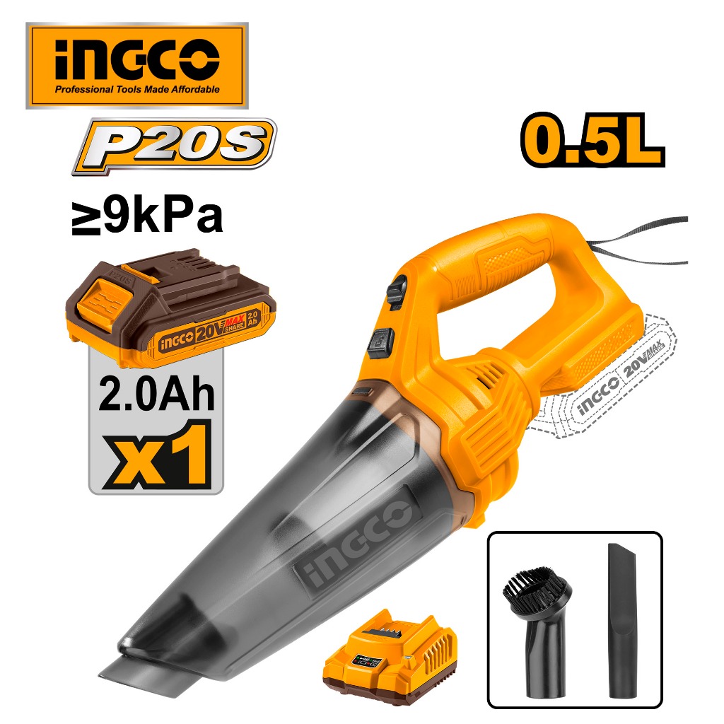 INGCO 20V Lithium-ion Vacuum Cleaner Set CVLI20126 with Battery and ...