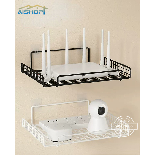 [SG Stock]Punch Free Wifi Router Storage Rack TV Monitor Router Remote ...