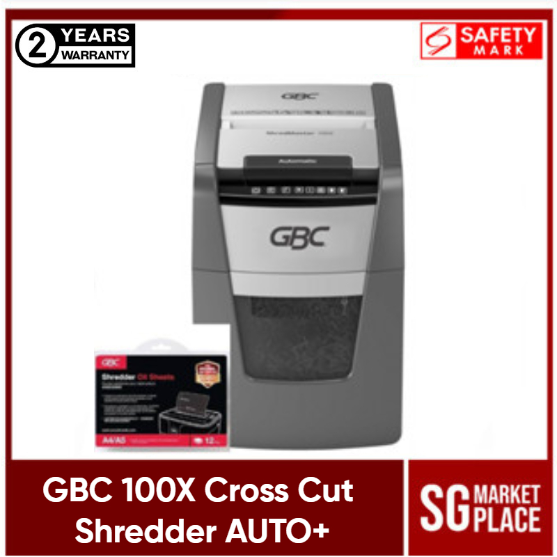GBC 100X Cross Cut Shredder AUTO+. 2 Years Warranty. Safety Mark ...
