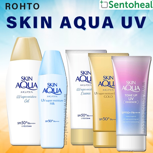 Rohto Skin Aqua UV Super Moisture Gel/ Essence/ Tone Up Sunscreen ...