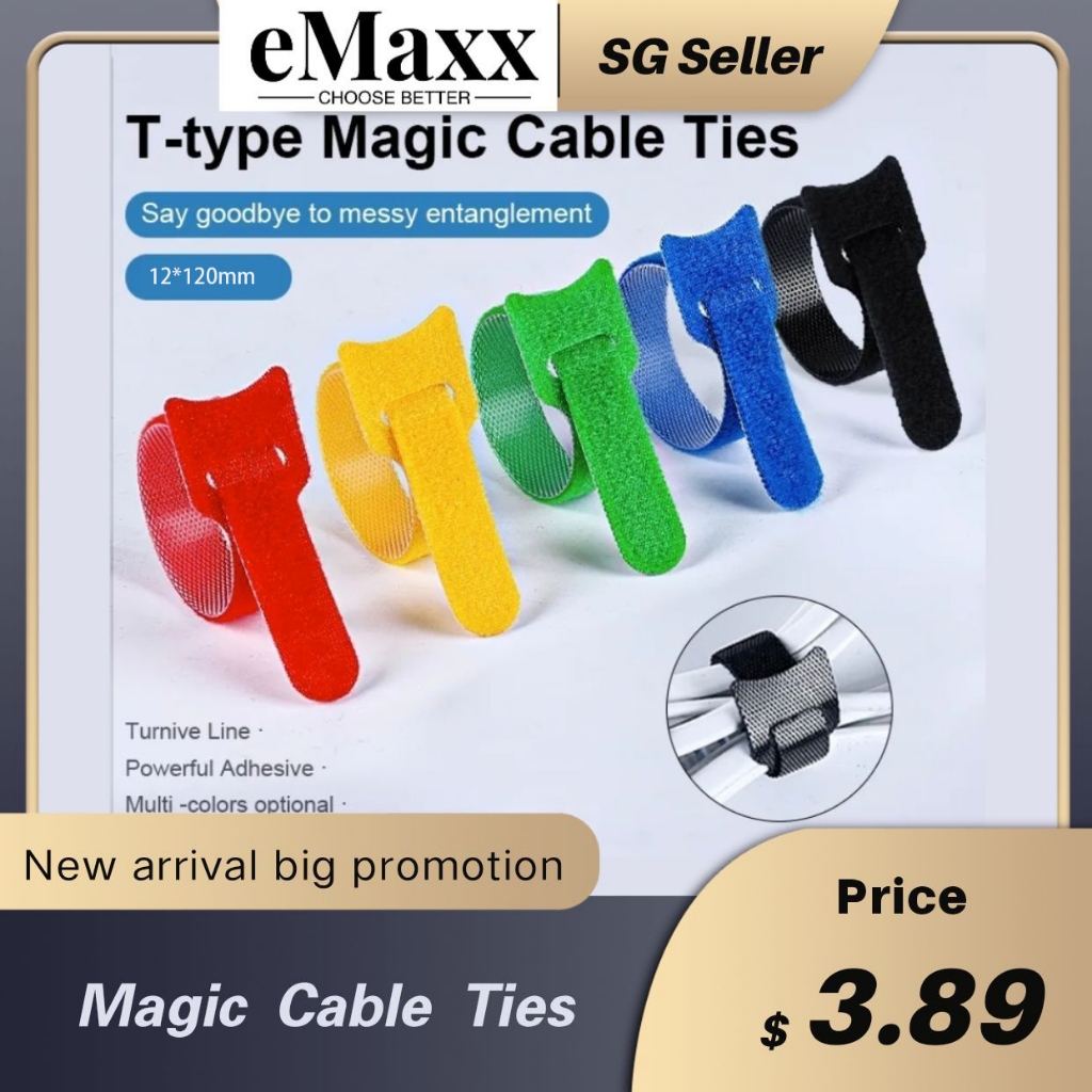 Magic cable clips ties organizers releasable nylon cable management ...
