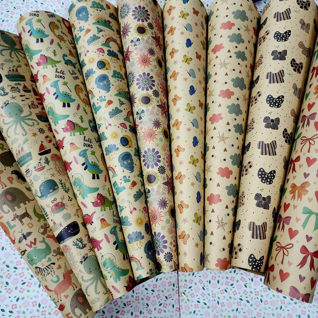 [5 Sheets Bundle] [WRP 21] Wrapping Paper | Gift Wrapper | Kraft ...