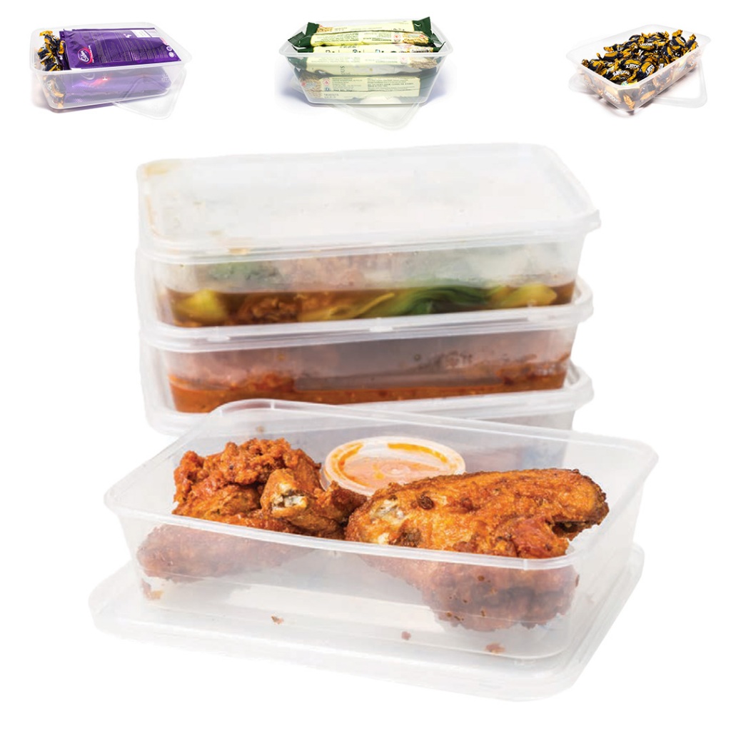 Disposable Food Container 750 Rectangle (50pcs) | Shopee Singapore