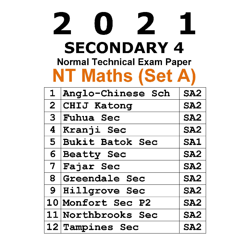 2017- 2022 2023 2024 Secondary 4 Sec 4 G1 General 1 Normal Technical NT ...