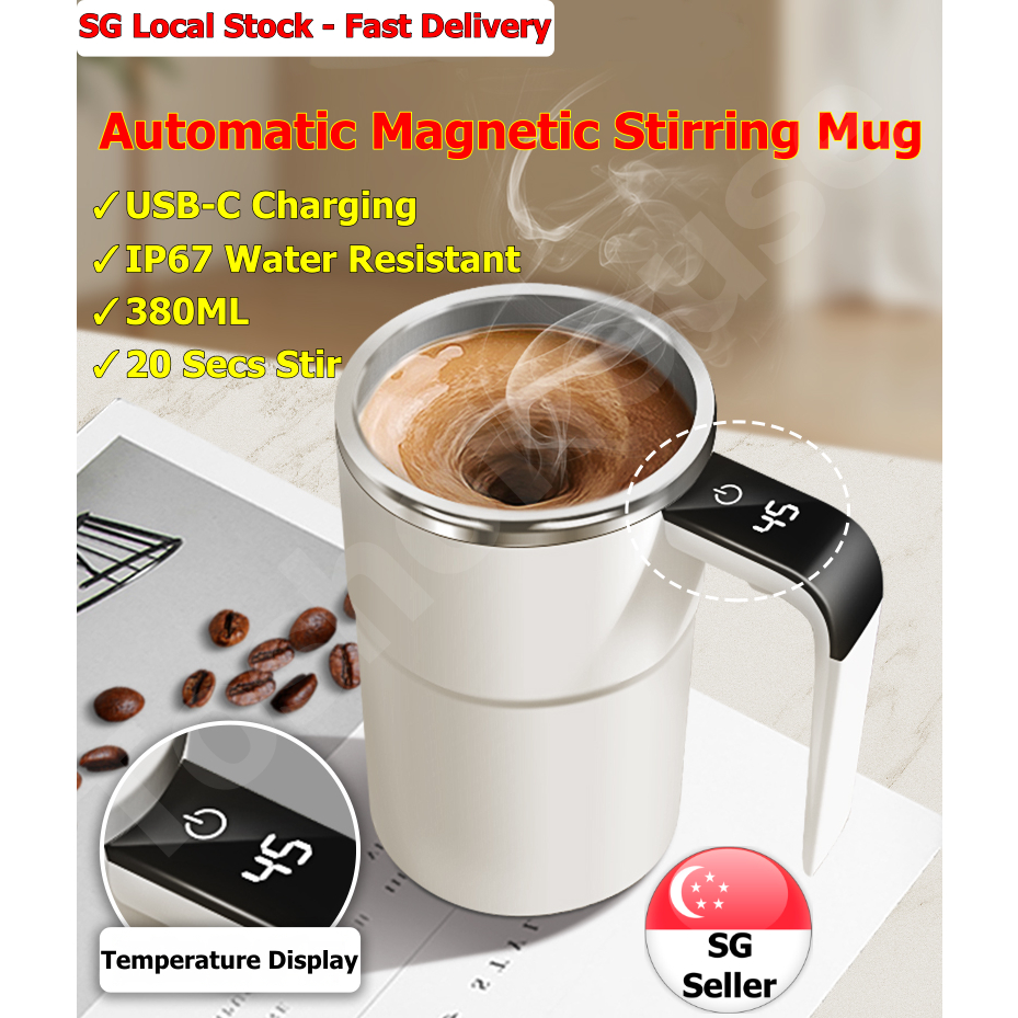 [SG Seller] Automatic Magnetic Stirring Mug Rechargeable (380ML - USB ...