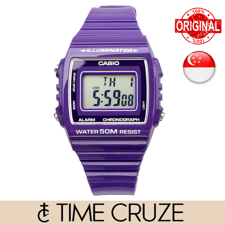 [Time Cruze] Casio W-215H Digital Purple Resin Women Teens Watch W-215H ...