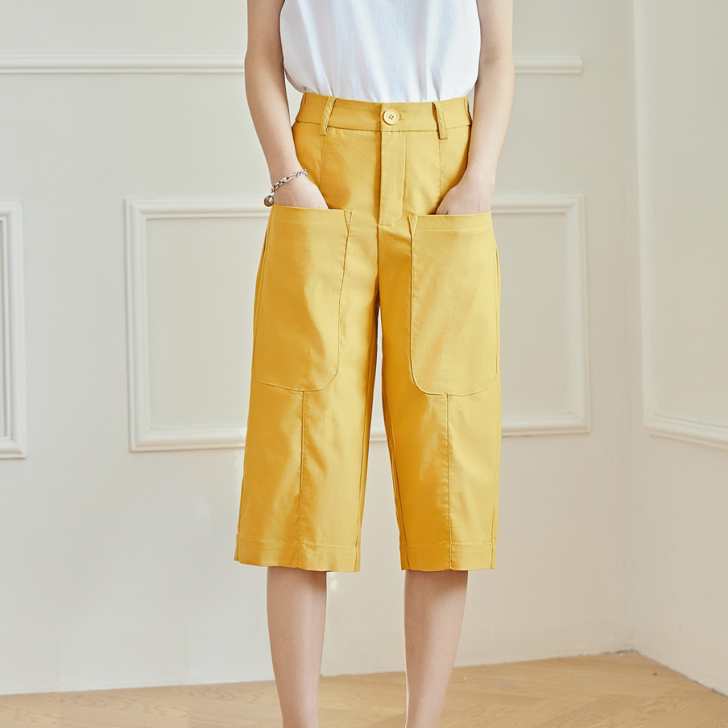 Eyouth 10148 women pants high waist 3/4 pants for woman | Shopee Singapore