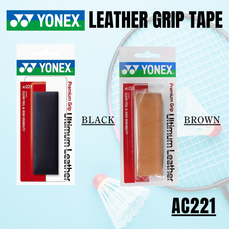 YONEX Tennis Replacement Grip Premium Grip Ultimum Leather AC221 Brown ...