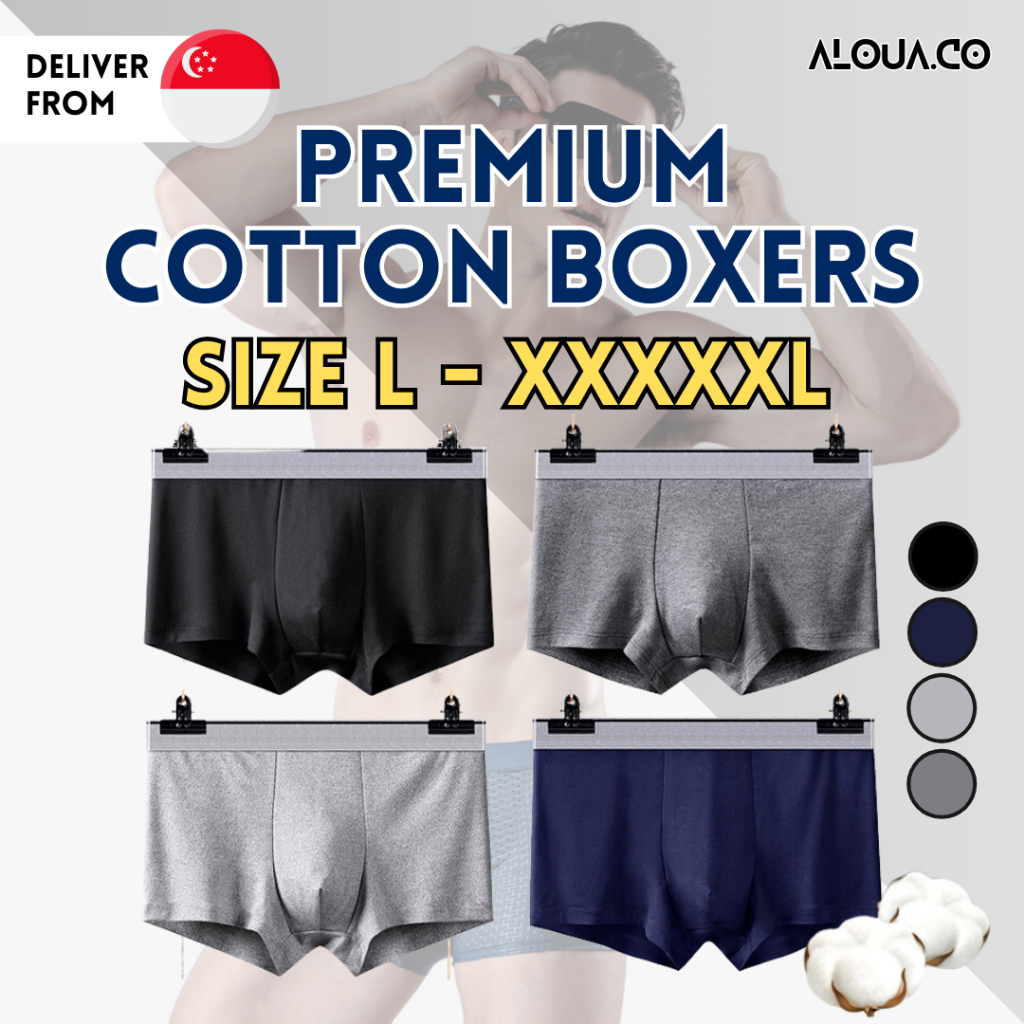 【SG STOCK】LOWEST PRICE 🔥 Premium Soft Cotton Men Boxers Underwear ...