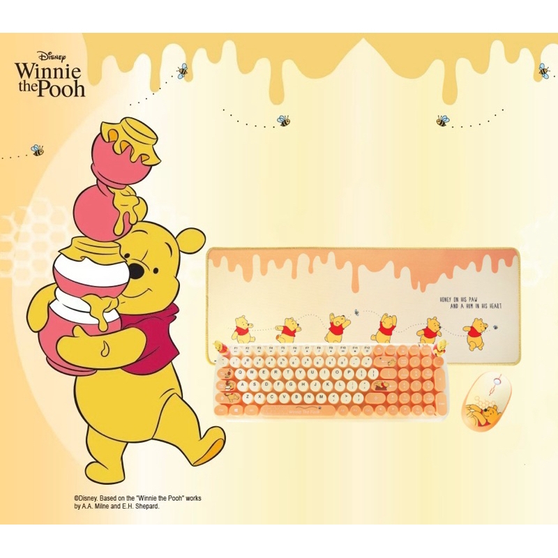 [Winnie The Pooh] Wireless Mouse Keyboard Set Cute Disney | Shopee ...