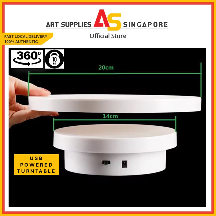 (SG STOCK) USB Motorized Rotating Display Stand 360° 10kg Load ...