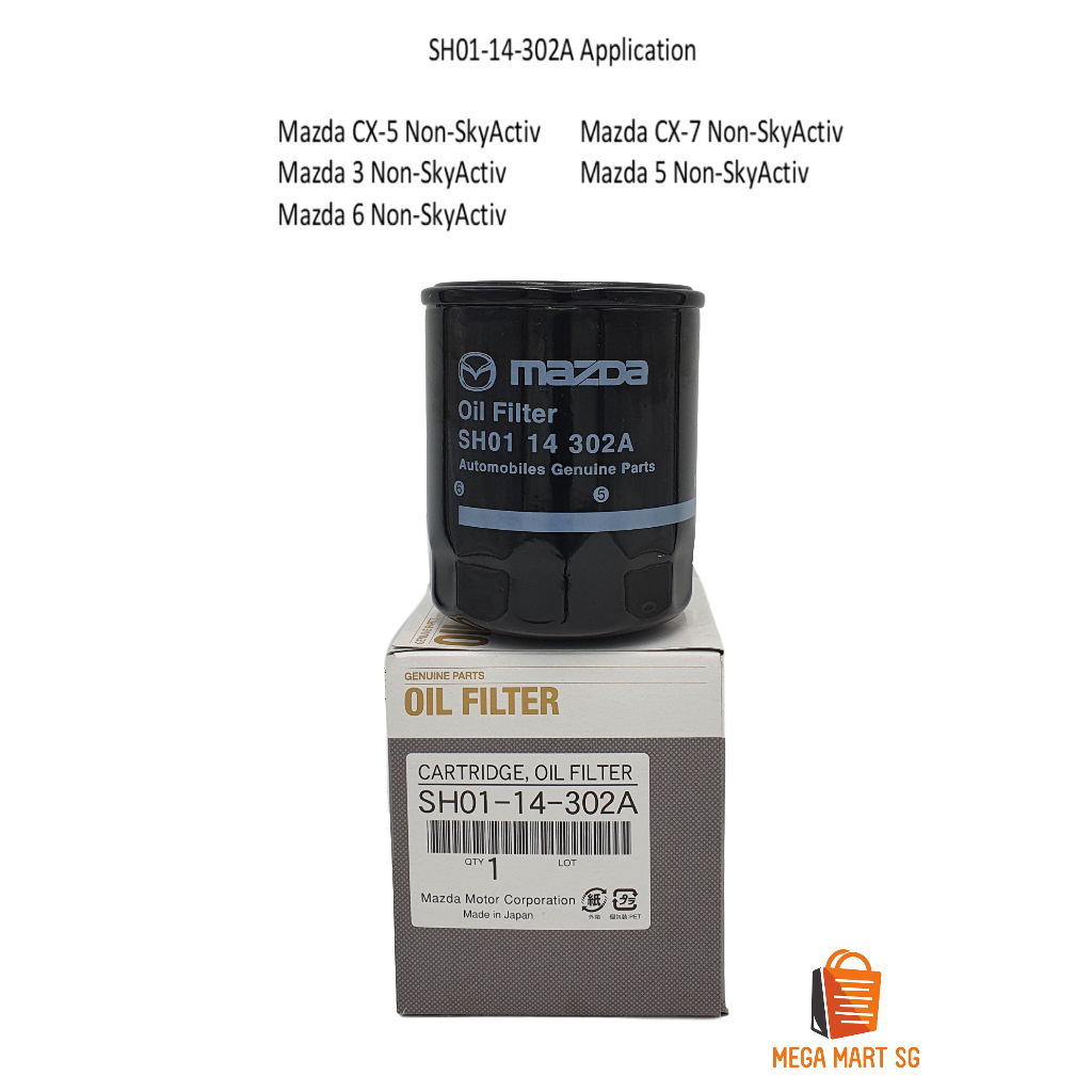 Mazda Genuine Oil Filter SH01-14-302A (Non-SkyActiv Model Cars ...
