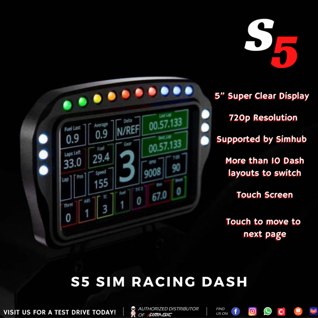 S5 Sim Racing Dash / Sim dash / sim racing dash/ racing dash display / sim cluster | Shopee ...