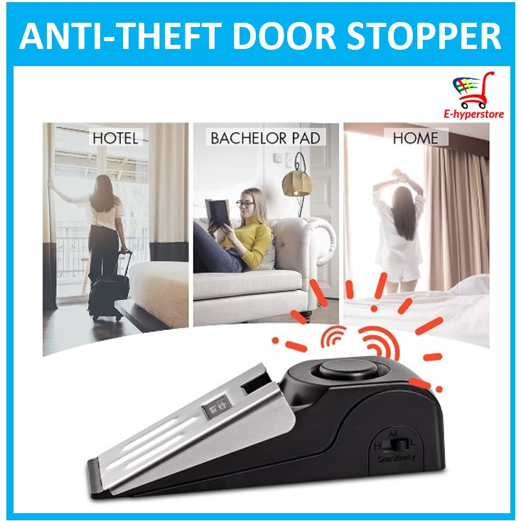 Door Stopper Alarm Sensor Security Lightweight Anti-Theft 120 Decibels ...