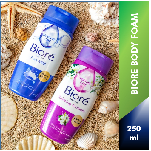 Biore Body Foam Moisture Care Pure Mild Relaxing Aromatic Bright Lovely ...