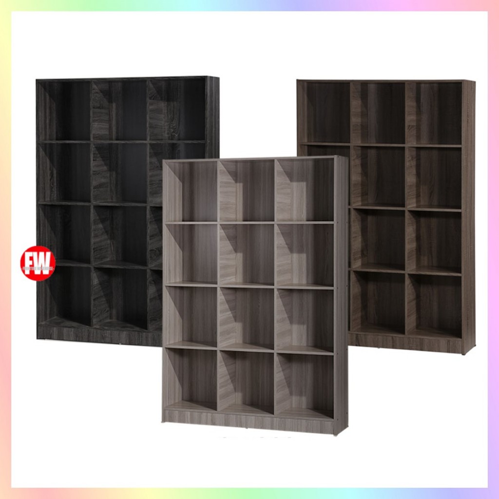 12 Compartment Bookshelf Bookcase / Multi Rack Shelf File Cabinet ...