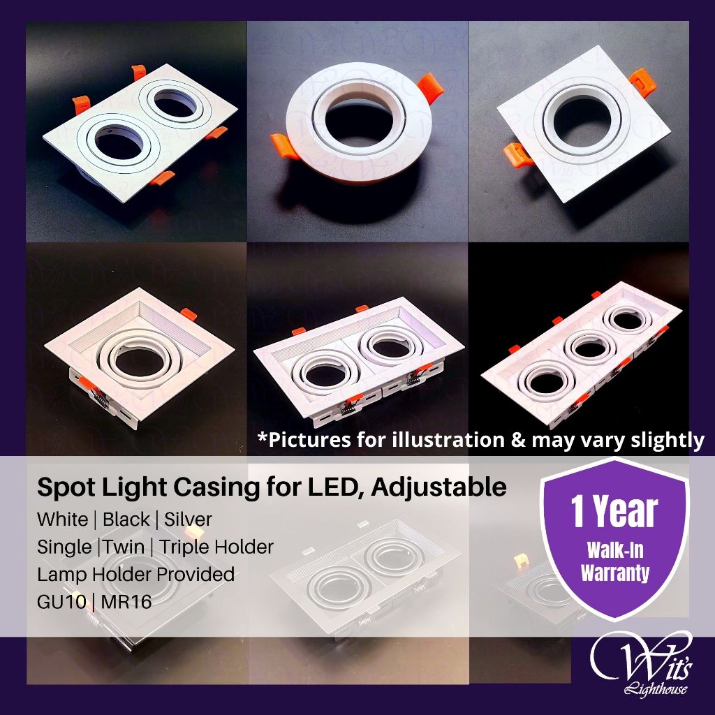 Solid Aluminium Spot Light GU10 Downlight Casing Fixture LED Down Light ...