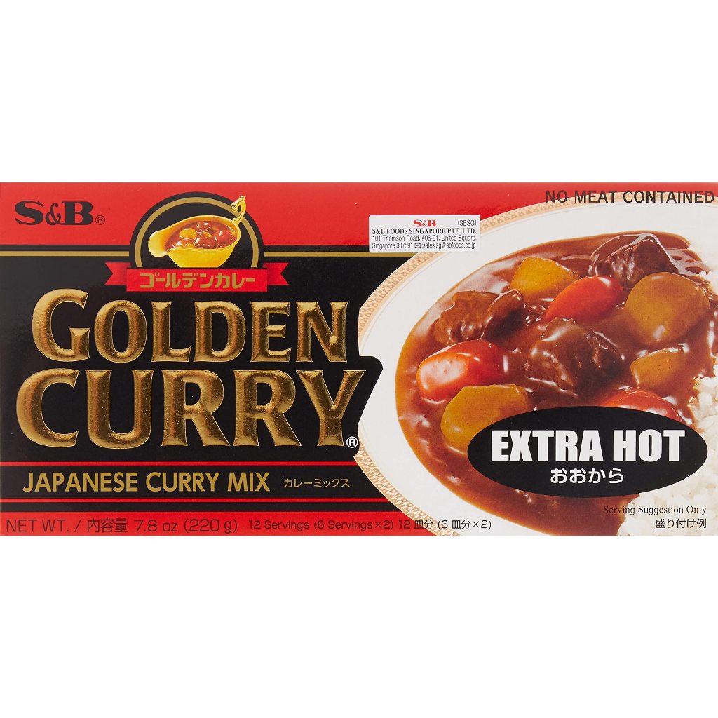 S&B Golden Curry Sauce Mix Extra Hot 220g | Shopee Singapore