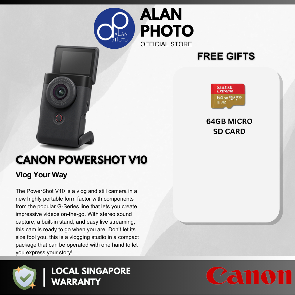 Canon PowerShot V10 Vlog Camera for Content Creators | 20.9MP | UHD 4K ...