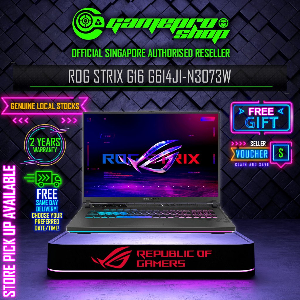 PREMIUM GIFTS | ASUS ROG Strix G16 G614JI-N3073W Gaming Laptop / i7 ...