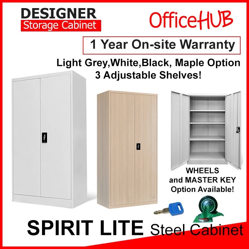 OFFICEHUB High Steel Metal Swing Door Filing Cabinet ★ 3 Shelves ★ Home ...