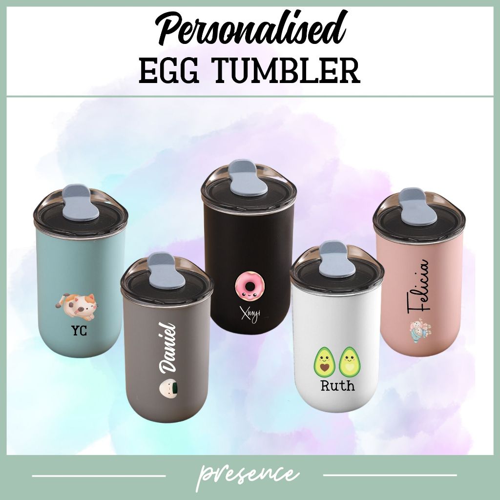 🇸🇬 Personalised Egg Tumbler 300ml | Customised Coffee Tumbler with Lid ...