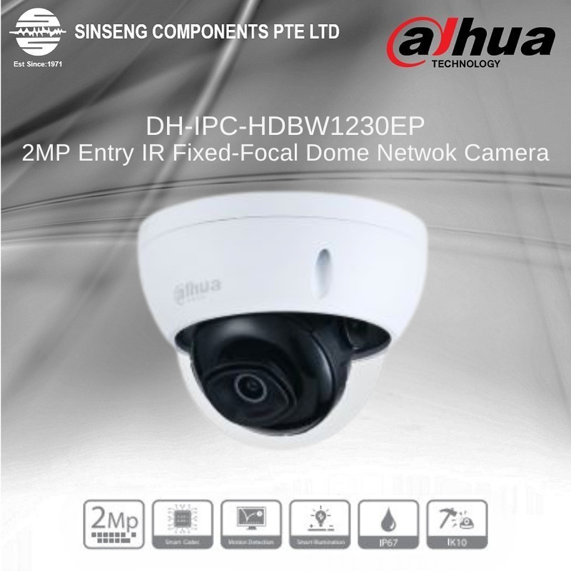 Dahua IP67 2MP IR Fixed-Focal Dome Netwok CCTV IP Camera 2.8mm (DH-IPC-HDBW1230EP) | Shopee ...