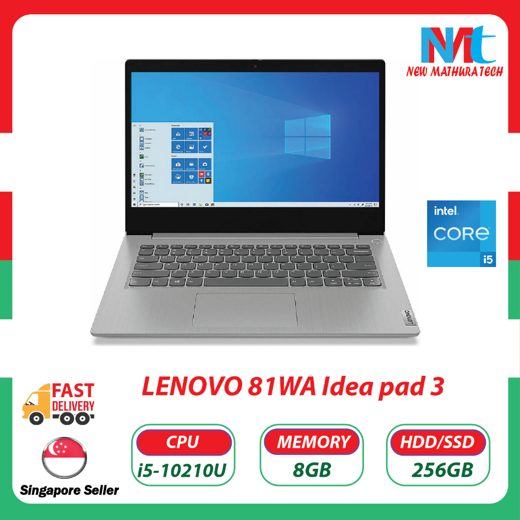 Lenovo 81WA Intel Core i5-10210U 10TH GEN,14 INCH ,8GB Memory,256GB SSD ...