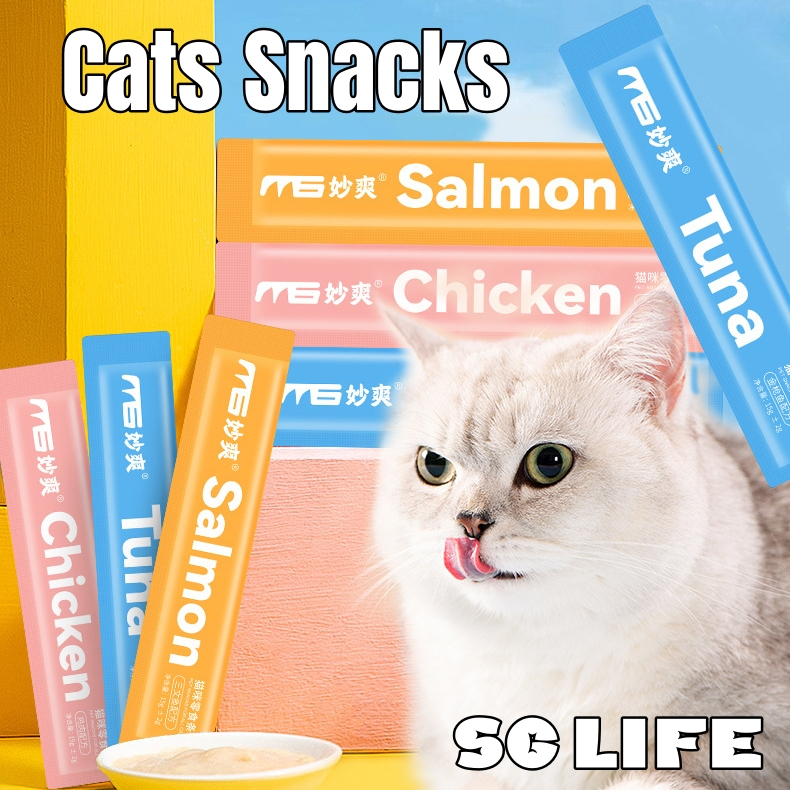 【SG Stock】Pet cat strips cat snack nutrition Multi-flavored cat food ...