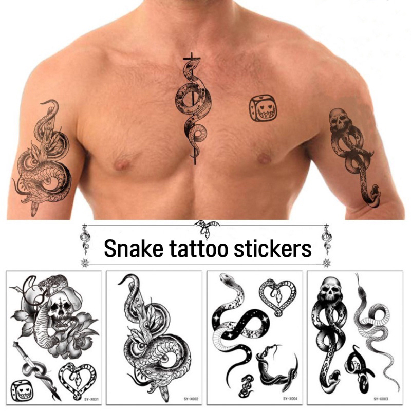 Men's Choice Snake SY-X001-X006 Large Tattoo Stickers 150*210mm Role Play Creative Party Bar ...