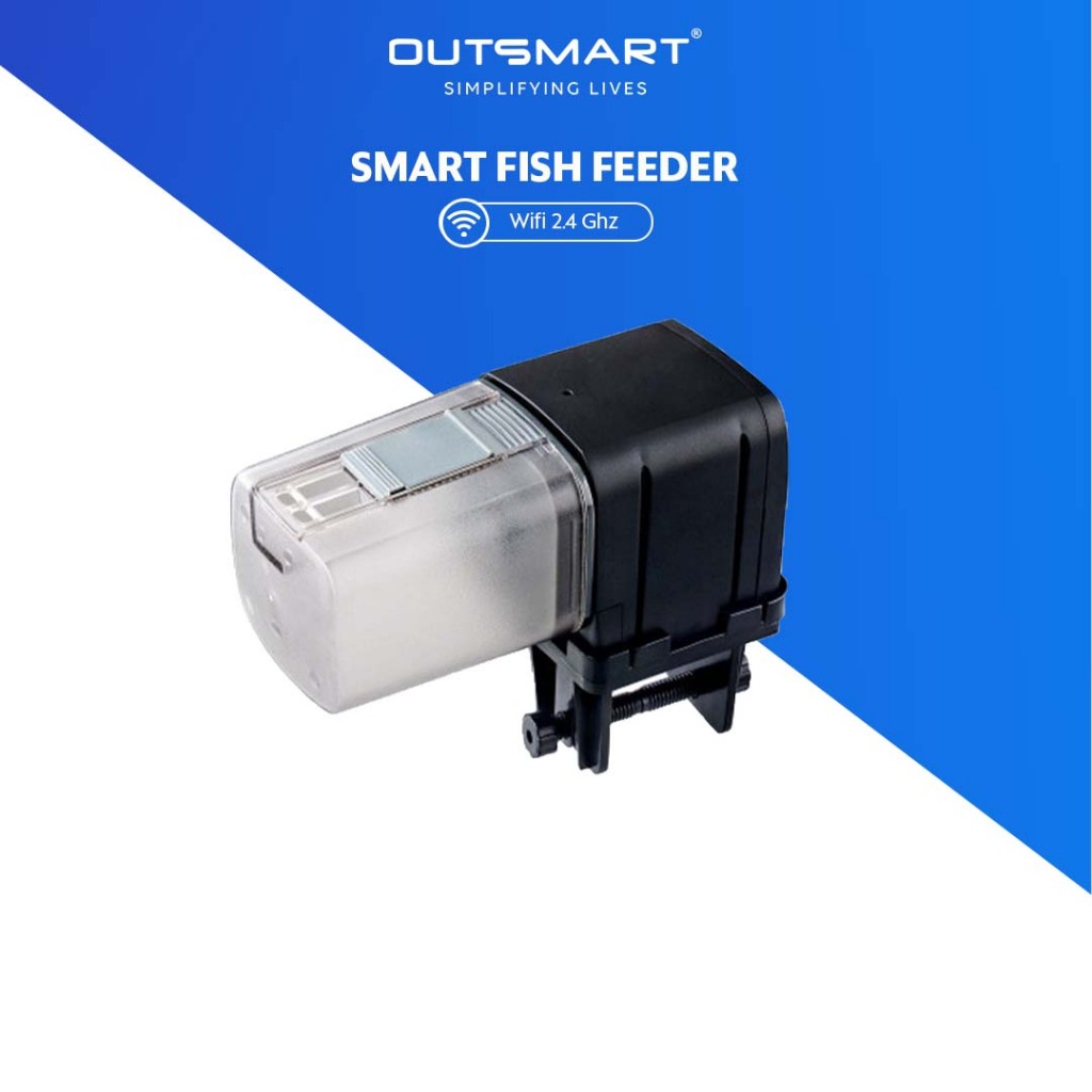 OUTSMART WIFI SMART FISH FEEDER AQUARIUM FOOD DISPENSER AUTO FISH ...