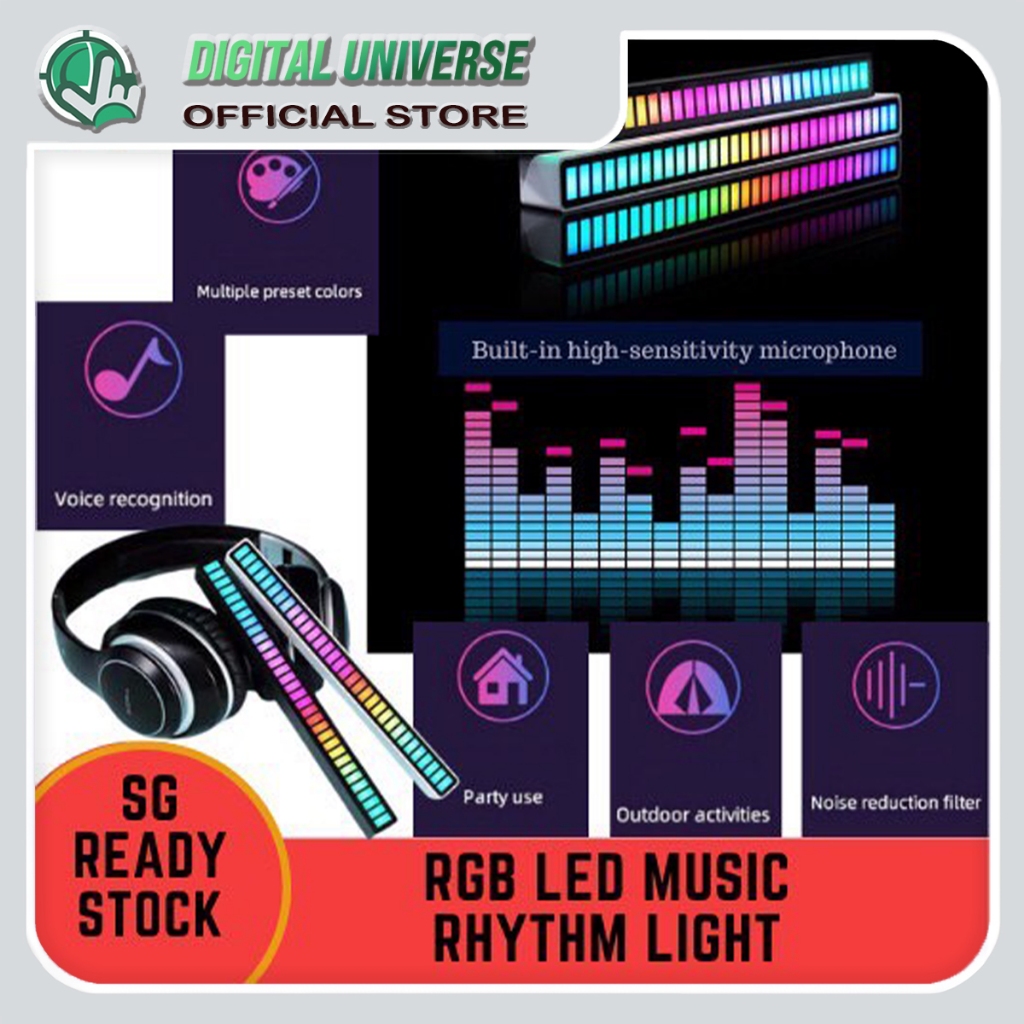 [SG Ready Stock] RGB Voice-Activated Pickup Rhythm Light, Creative ...