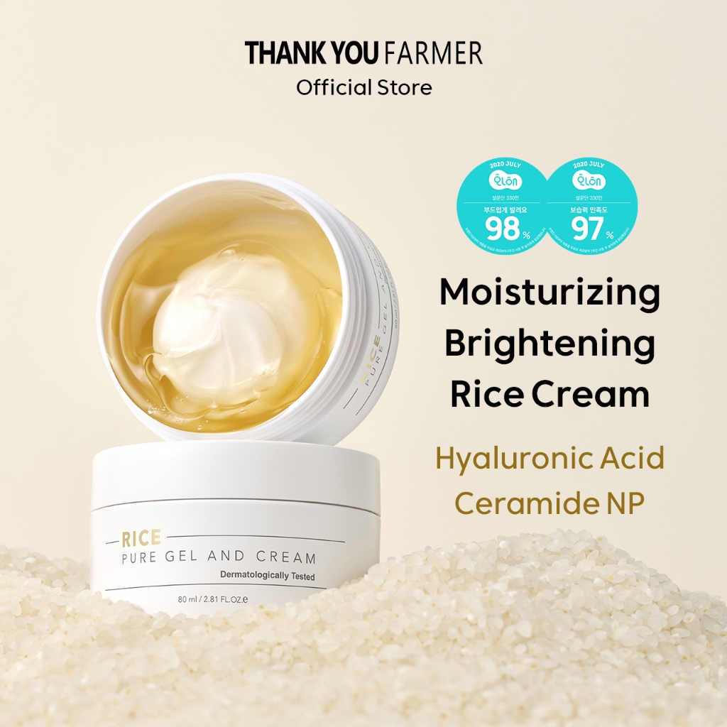 THANK YOU FARMER Rice Pure Gel And Cream 80ml, Brightening Ceramide ...