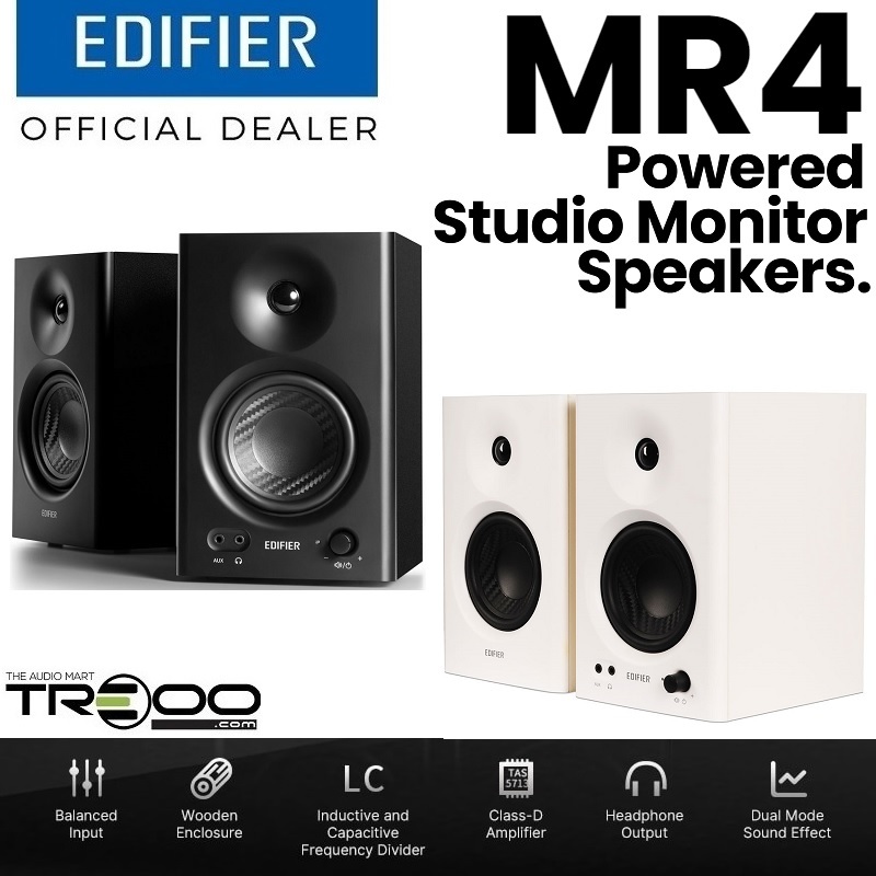 Edifier MR4 Studio Monitoring Wired Desktop Bookshelf Speakers | Shopee ...